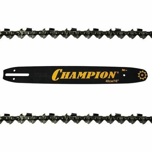 Комплект Шина для бензопилы +2 цепи CHAMPION 16"-РМ-56 звеньев, 952930 /183376