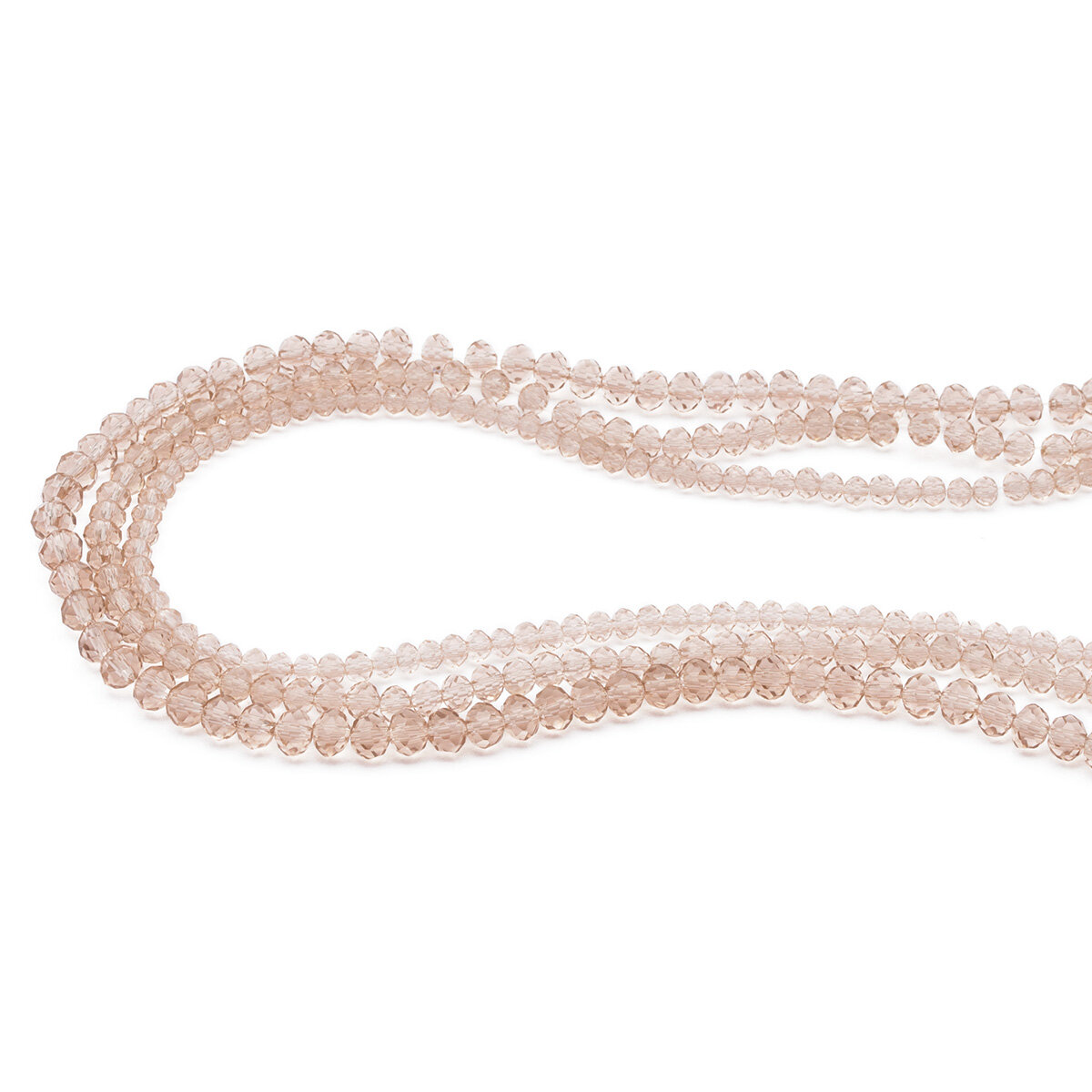 Бусины для рукоделия из стекла на нитке, граненые, 3 шт по 38 см (2, 3, 4 мм), Astra&Craft (22 бежевый)