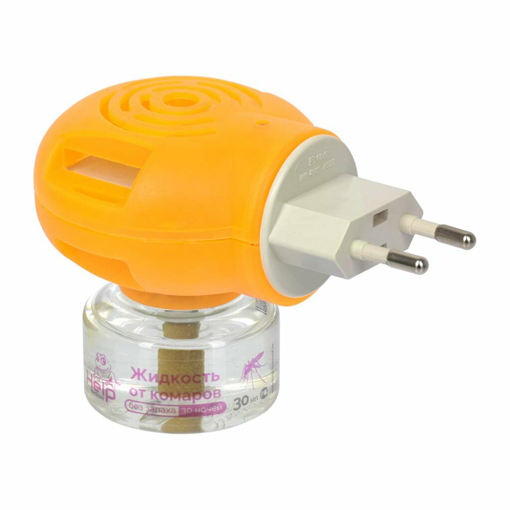 Инсектицид от комаров, аквафумигатор, 30 ночей, без запаха, Help, 30 мл