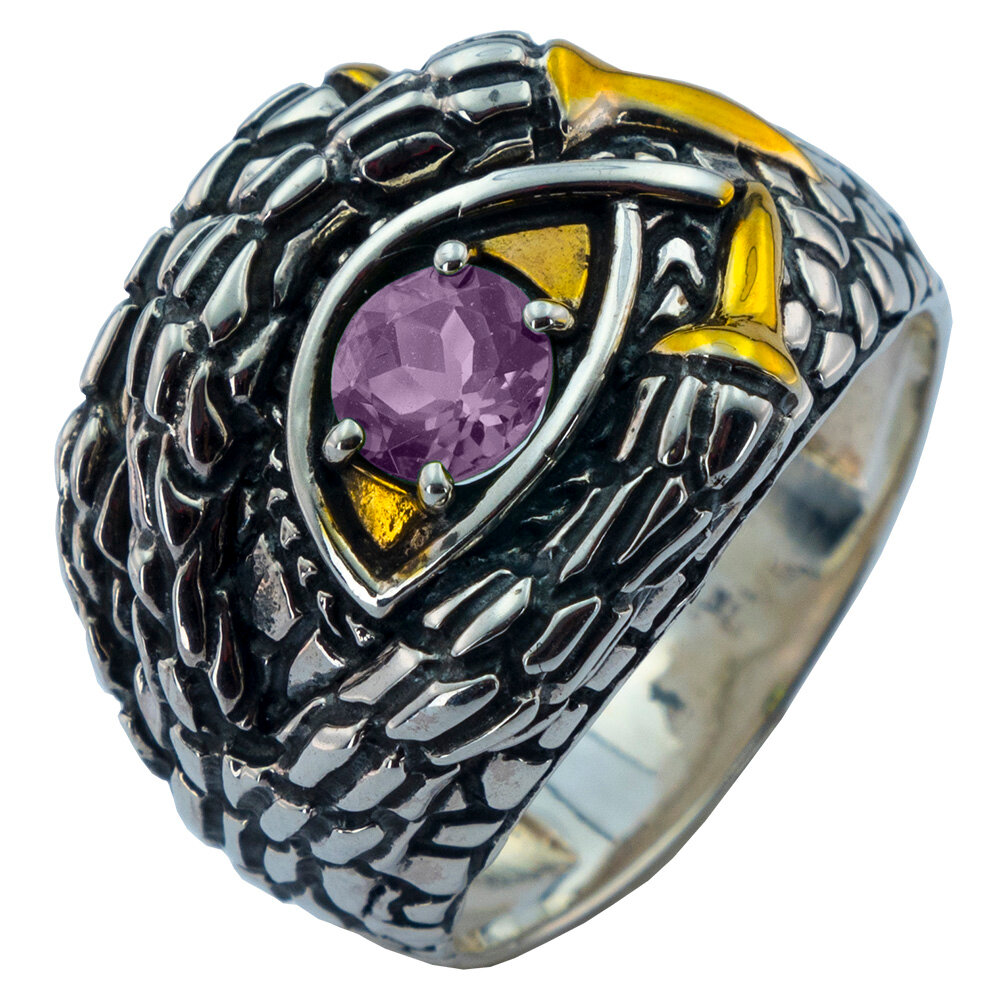 Кольцо, серебро, 925 проба, александрит