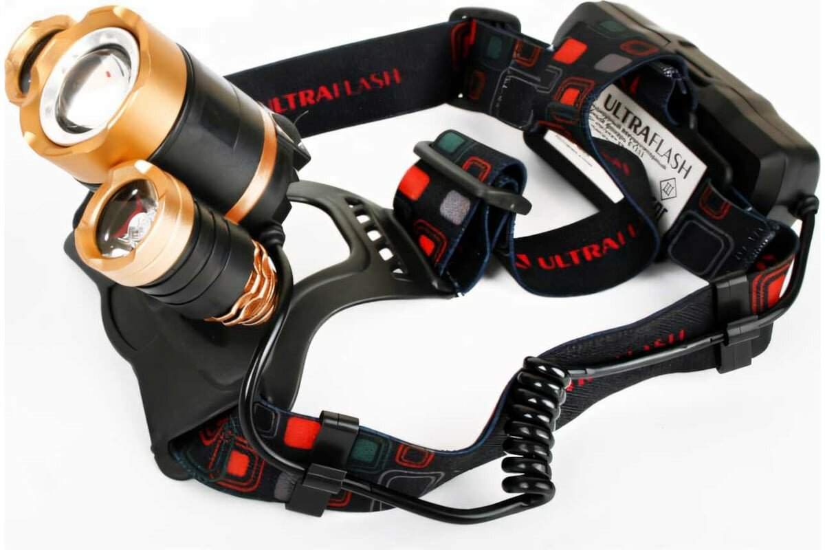 Ultraflash E1333 4W аккумуляторный налобный фонарь золотисто-черный, модель 13903