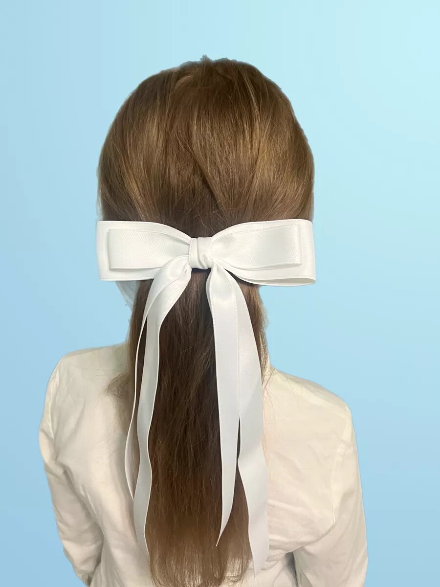 Бант на заколке ленточный