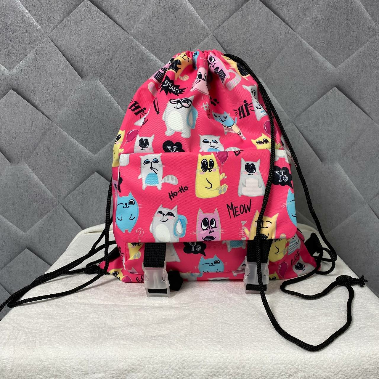 Сумка мешок для обуви, мешок для хранения вещей, органайзер для белья, рюкзак-мешок Розовый