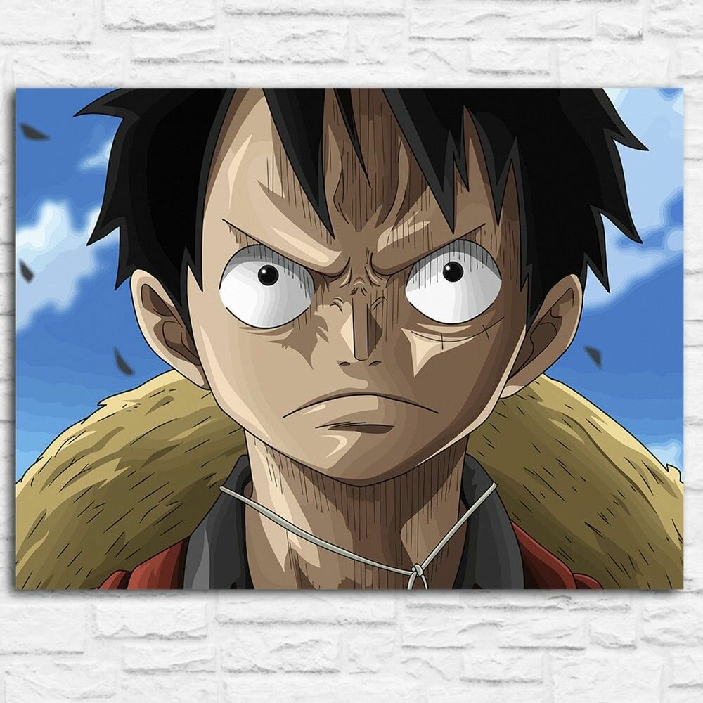 Картина по номерам на холсте аниме One Piece (Ван пис, anime, Манки Д. Луффи) - 15231 Г 30x40