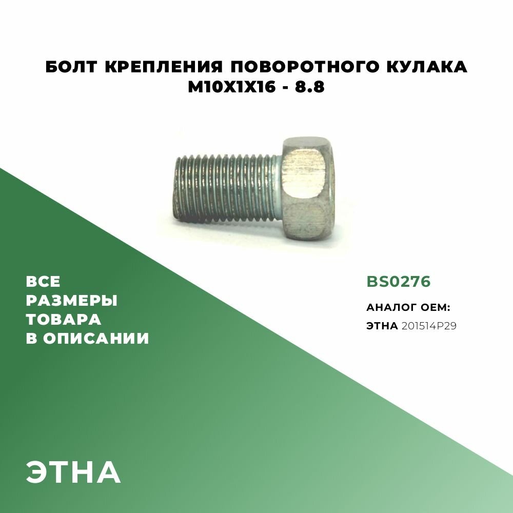Болт поворотного кулака M10х16х1-8.8; ОЕМ:201514P29; BS0276 - 5 шт.