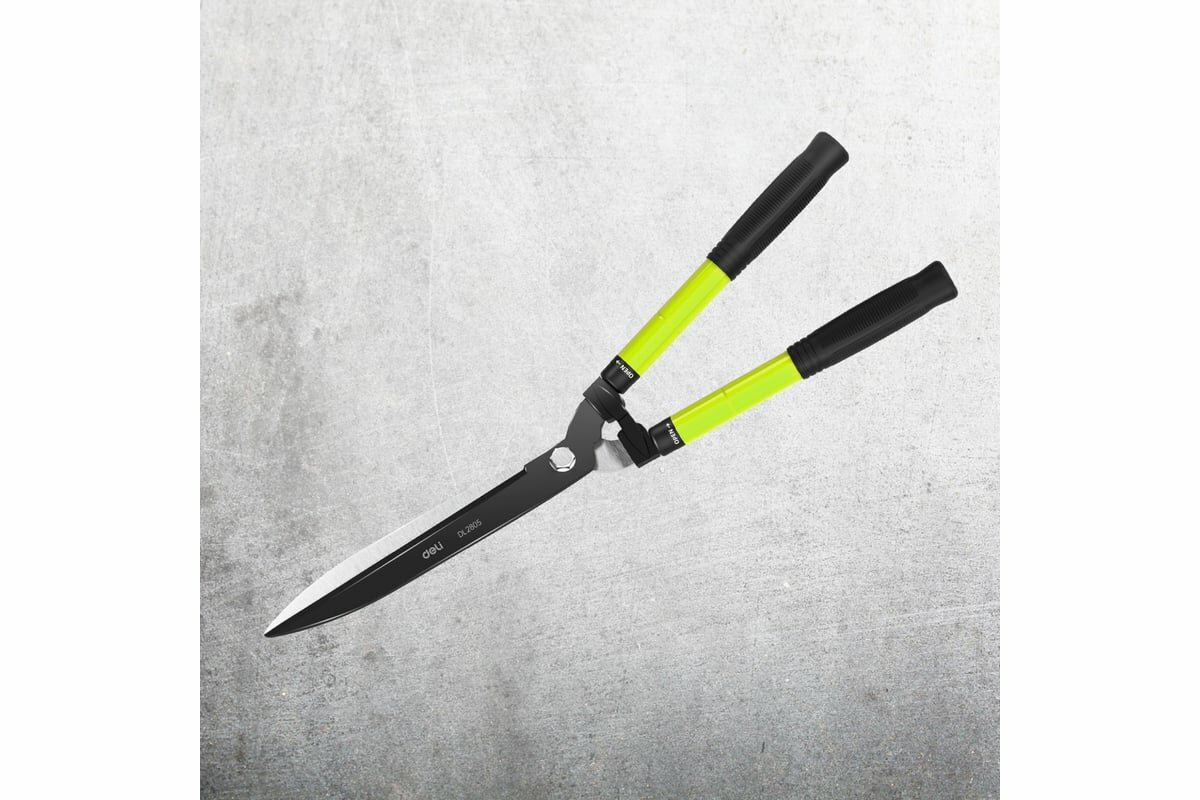 DELI Кусторез (садовые ножницы) с тефлоновым лезвием и телескопической рукояткой DL2805 (рез до 10мм, рукоять 630-820мм) 104477