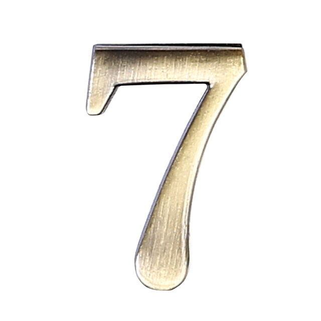 Цифра-7 самоклеящаяся металлическая антик бронза декоративный элемент интерьера и дизайна