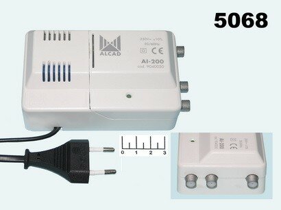 Антенный усилитель 40-317 МГц, 460-863 МГц AL-200 c регулировкой на 2TV