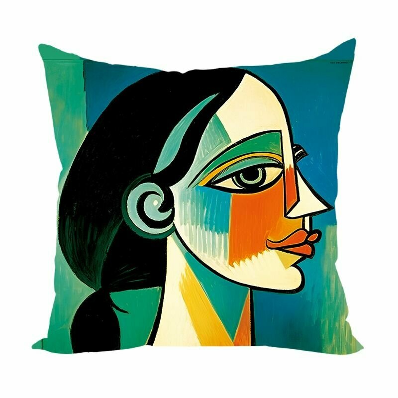 Чехол для подушки Мадемуазель Пикассо 40х40 велюр
