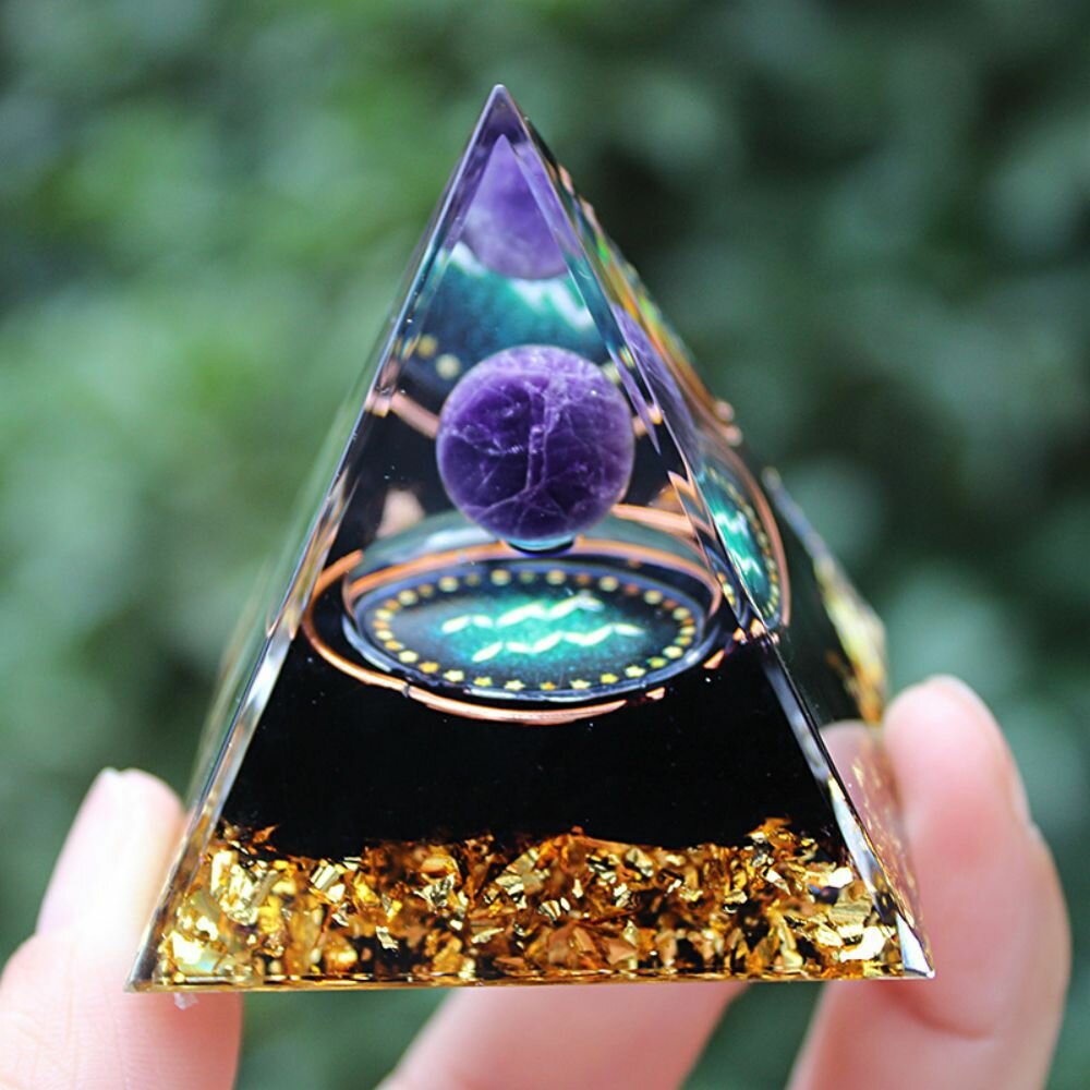 Кросс-бордерные горячие продажи натуральных кристаллов, эпоксидной смолы, 12 констелляций, кристаллические пирамиды, украшения, двенадцать констелляций чакр