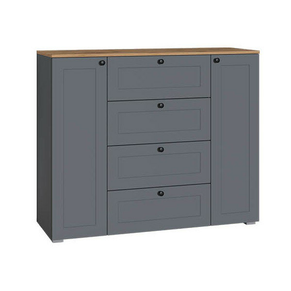 Комод Остин 16.221 цвет графит/дуб крафт, размер 120х41,9х99,3 см Моби