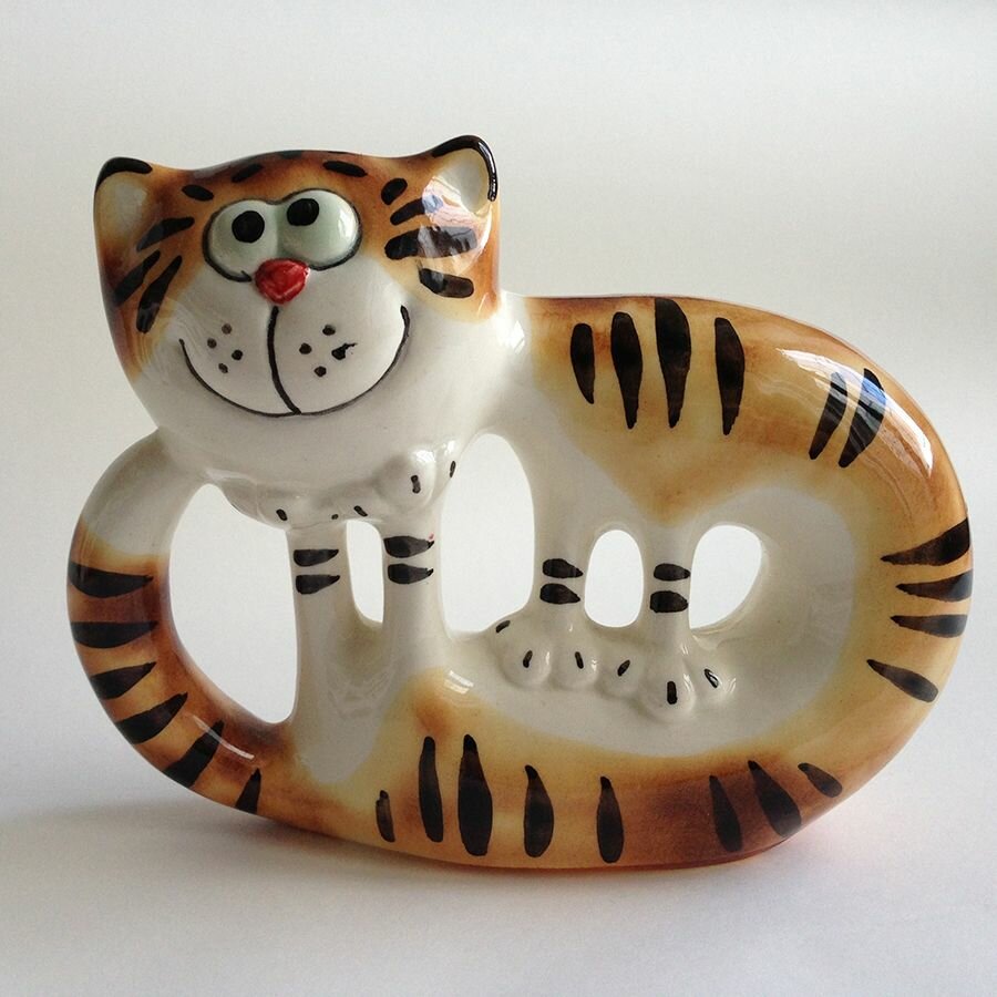 Фаянсовая скульптура Кот гуляет сам по себе (рыжий)