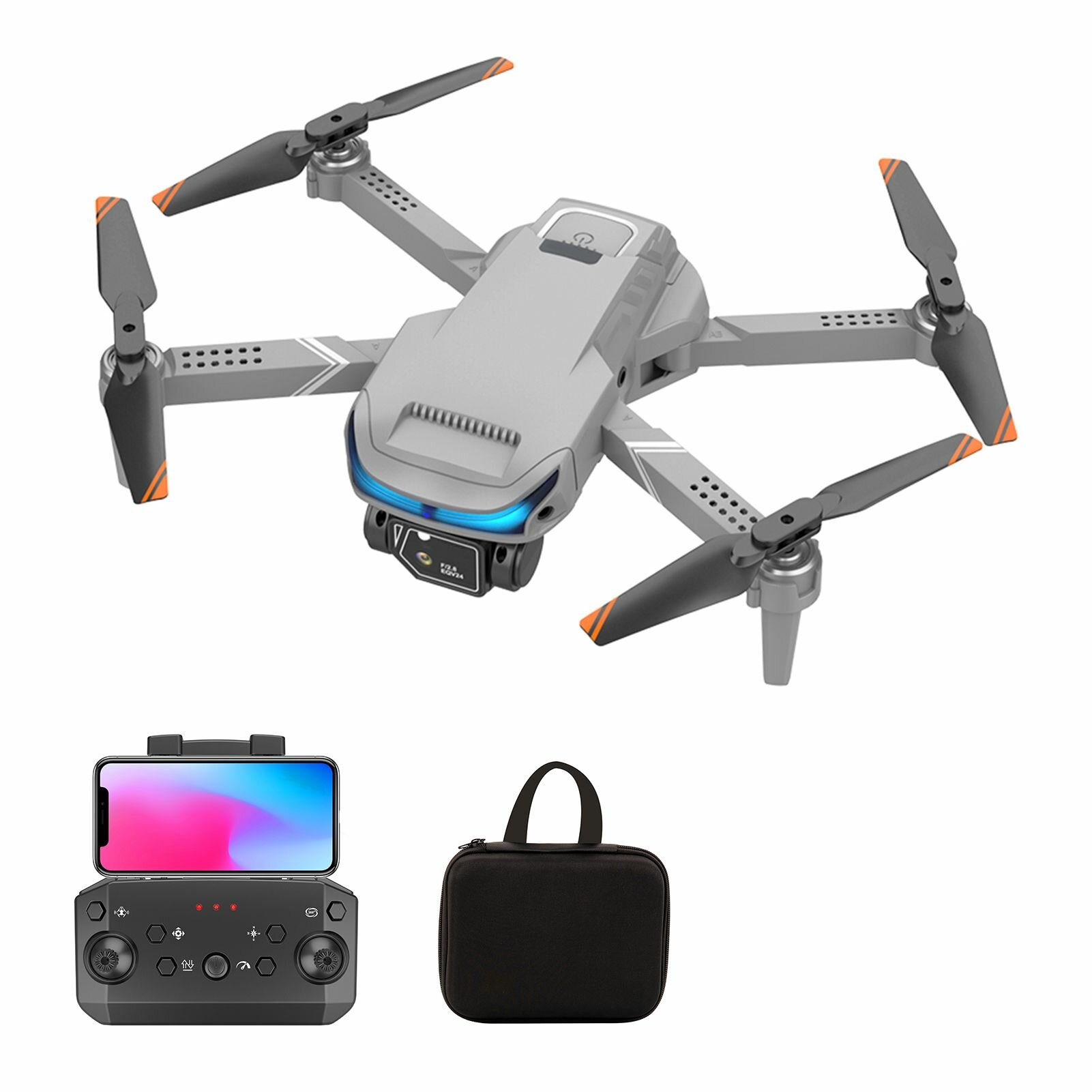 Мини-дрон с дистанционным управлением и двойной камерой. Складной 4K-квадрокоптер