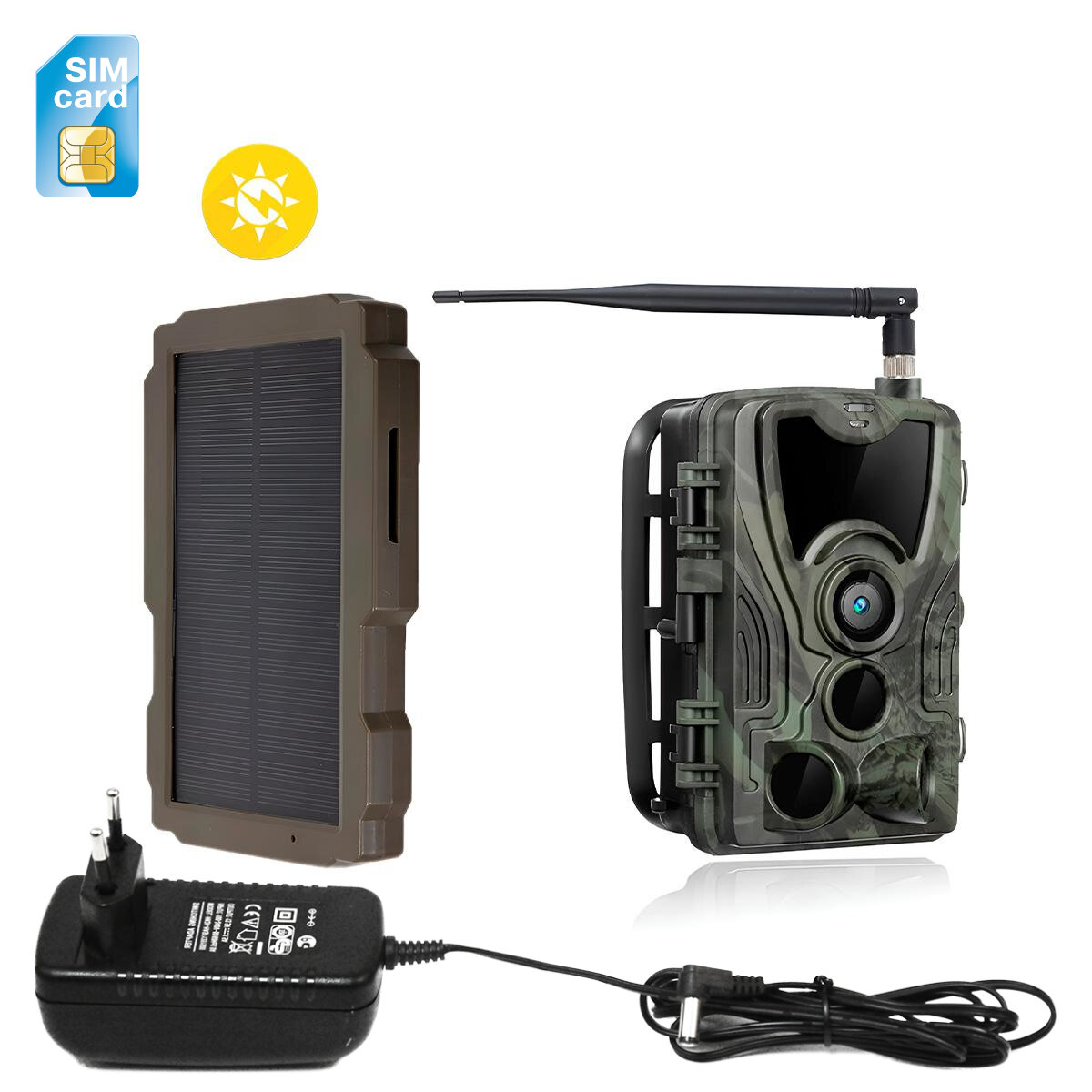 Фотоловушка 4G для охоты с солнечной батареей Filin 801G-HC (NEW-4G) (C81048OK) и «SP-08 Dual»