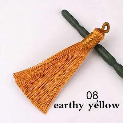 Декоративные круглые бахромы из полиэстера 8 см, 5 шт. Желтый, Earth Yellow