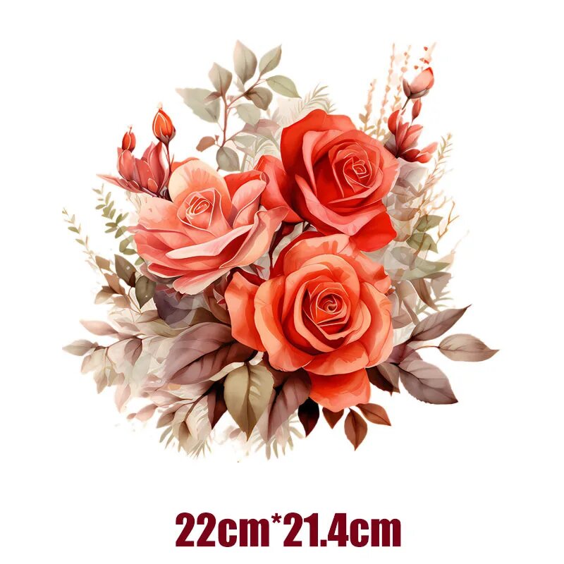 Ретро розы DTF патчи для одежды SXTH00306-4