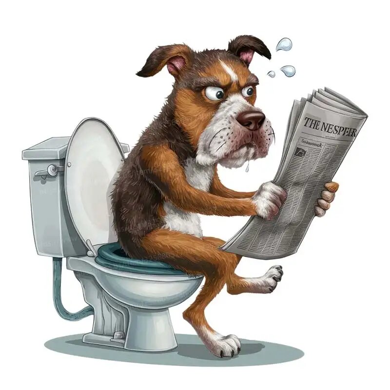 Забавный кот, собака, лиса, тигр, животное наклейка на унитаз, наклейка на крышку унитаза, наклейка на стену, украшение для туалета, дома, ванной комнаты, S353