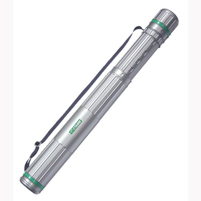 Тубус (футляр для чертежей) телескопический на ремне D=8,5 см L=63,5-110 см серый (СТАММ) арт. ПТ12