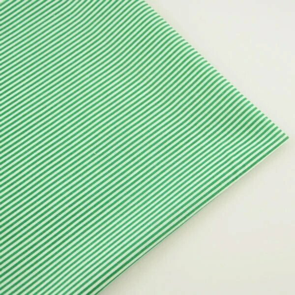 Зеленая хлопковая ткань в полоску 40x50 см, p052-1