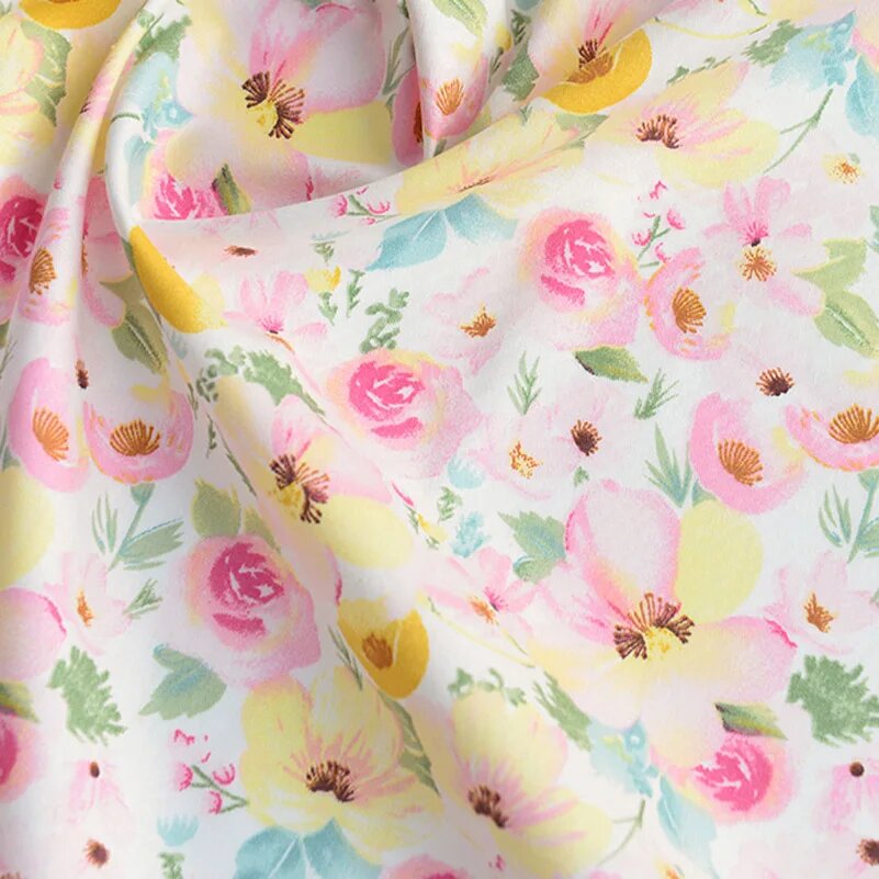 Цветная хлопчатобумажная саржевая ткань fabcdiy для пошива Розовый, T026