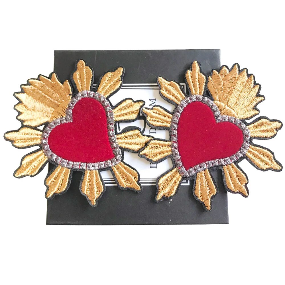 Нашивка с огненным сердцем MAXSIN FUN Красный, 2 pieces