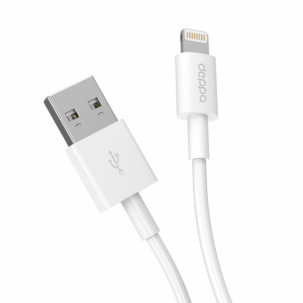 Кабель для телефона USB - Lightning, MFI, 1.2м, белый, Deppa 72128-OZ/ Без заводской упаковки