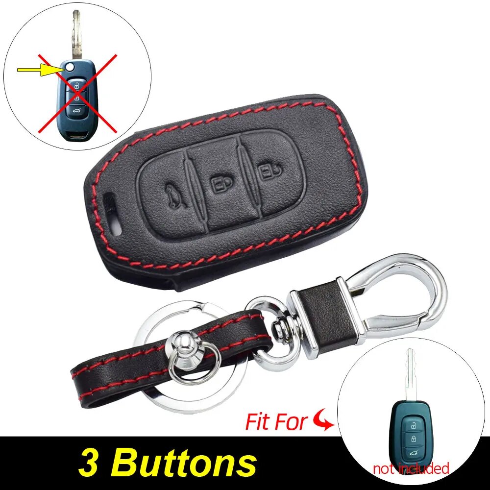 Кожаный чехол для ключей от машины для Renault Symbol Dacia Duster Logan Kadjar Trafic Sandero Megane Twingo, чехол для дистанционного брелока, автоаксессуар