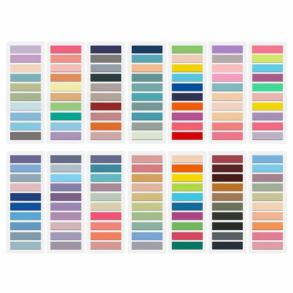 1 набор из 14 карточек, наклеек Morandi color index, стикеров для заметок-140 цветов, 2800 листов