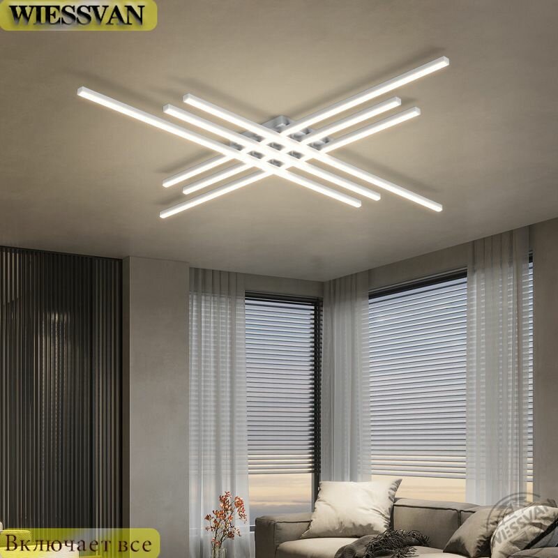 Светодиодный потолочный светильник в скандинавском стиле, Современная люстра для гостинной, спальни Черный