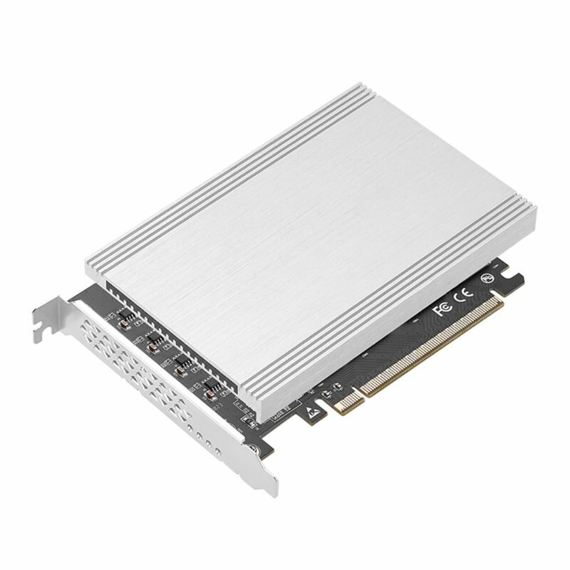 PCIe 4.0 x16 to 4x M.2 NVMe адаптер (RAID)