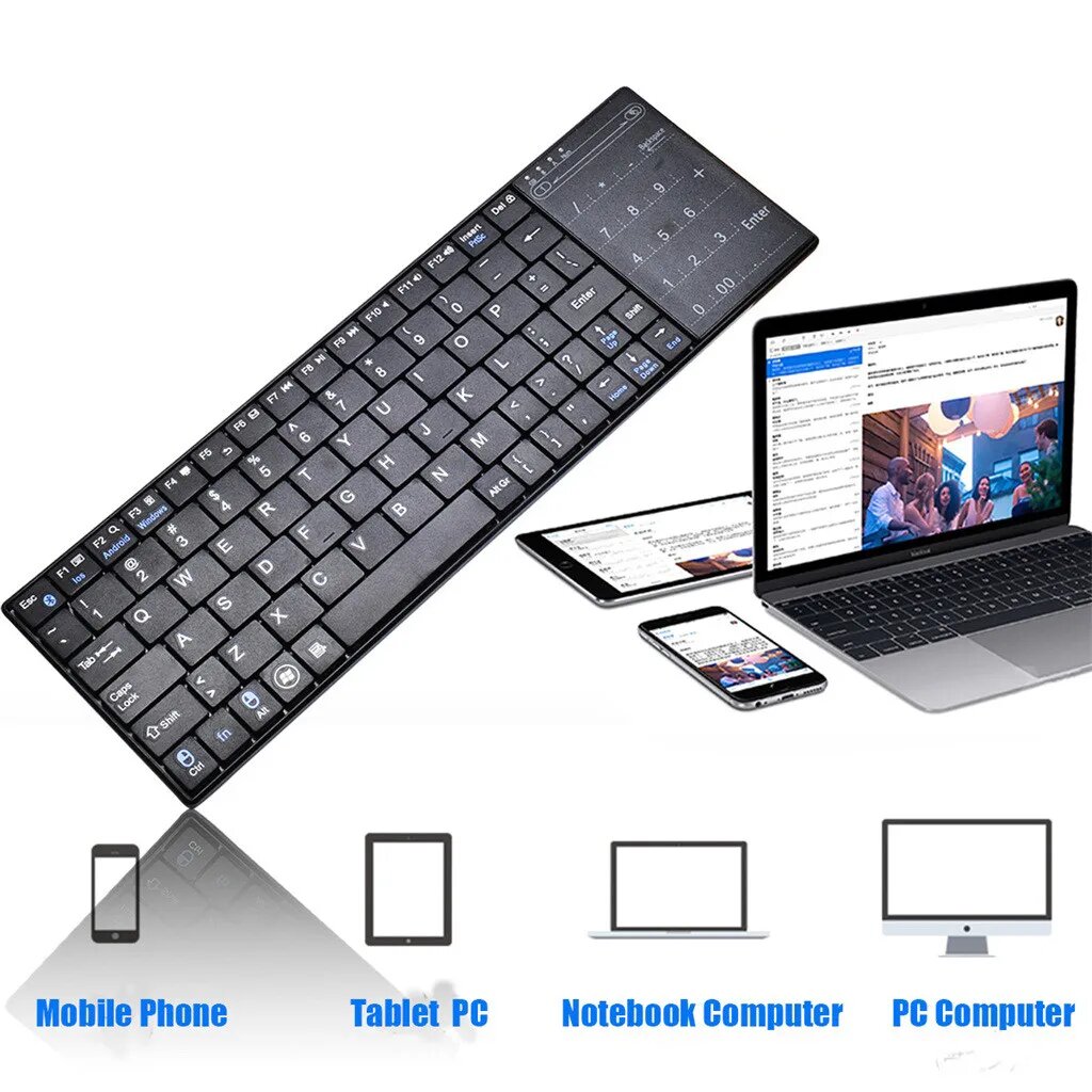 Wireless Light Up Keyboard Windows Android With Touchpad Slim Wireless Keyboard Bluetooth For Ios Keyboard Wi Computer Keyboard