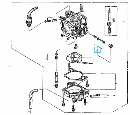 Комплект регулировочного винта карбюратора лодочного мотора Honda BF8/BF15/BF20; Артикул Honda: 16016ZY1721 (Оригинал)