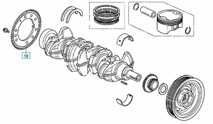 Импульсное колесо коленвала; Артикул Honda: 136225A2A01 (Оригинал)