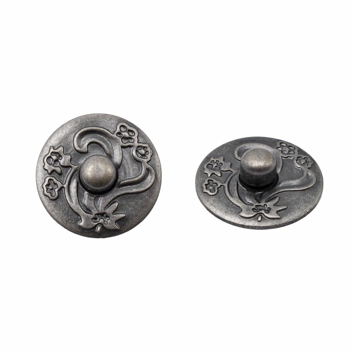 69081 Хольнитен джинсовый d-12,5мм 'Узор' цв. металл (без гвоздя), темное серебро BIG