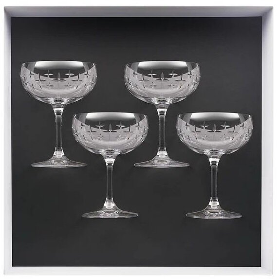 4 бокала для коктейлей Degrenne Newport Twist Cocktail Glasses/Ice Cups Gift Box Set 244054