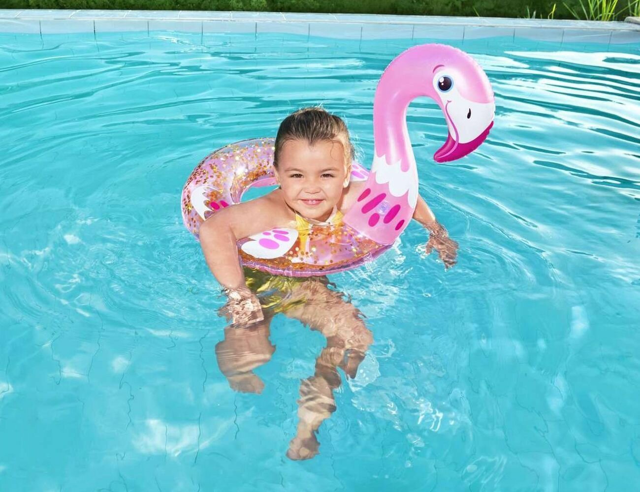 Детский надувной круг Блестящий фламинго, 61х61 см, от 3 до 6 лет, 36306-1