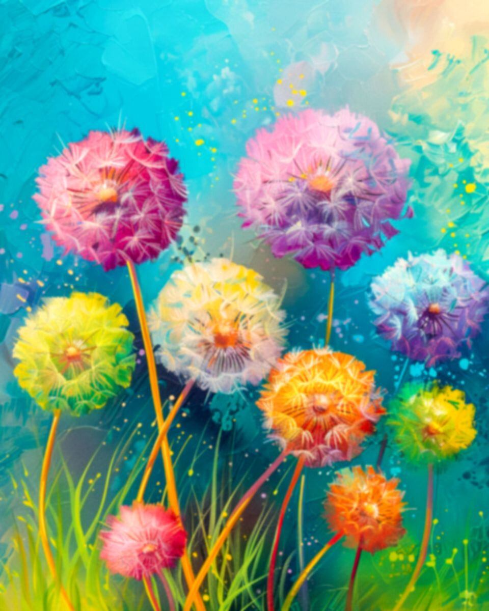 Картина по номерам KOLIBRIKI одуванчики