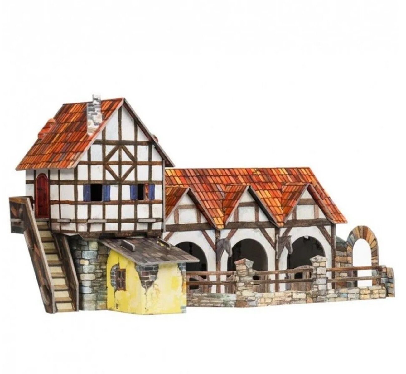 Сборная модель Умная Бумага Конюшня. Средневековый город УмБум264