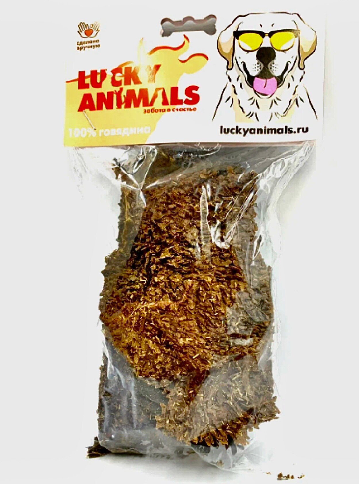 Лакомство для собак всех пород Lucky Animals Рубец говяжий в нарезке, 75 гр