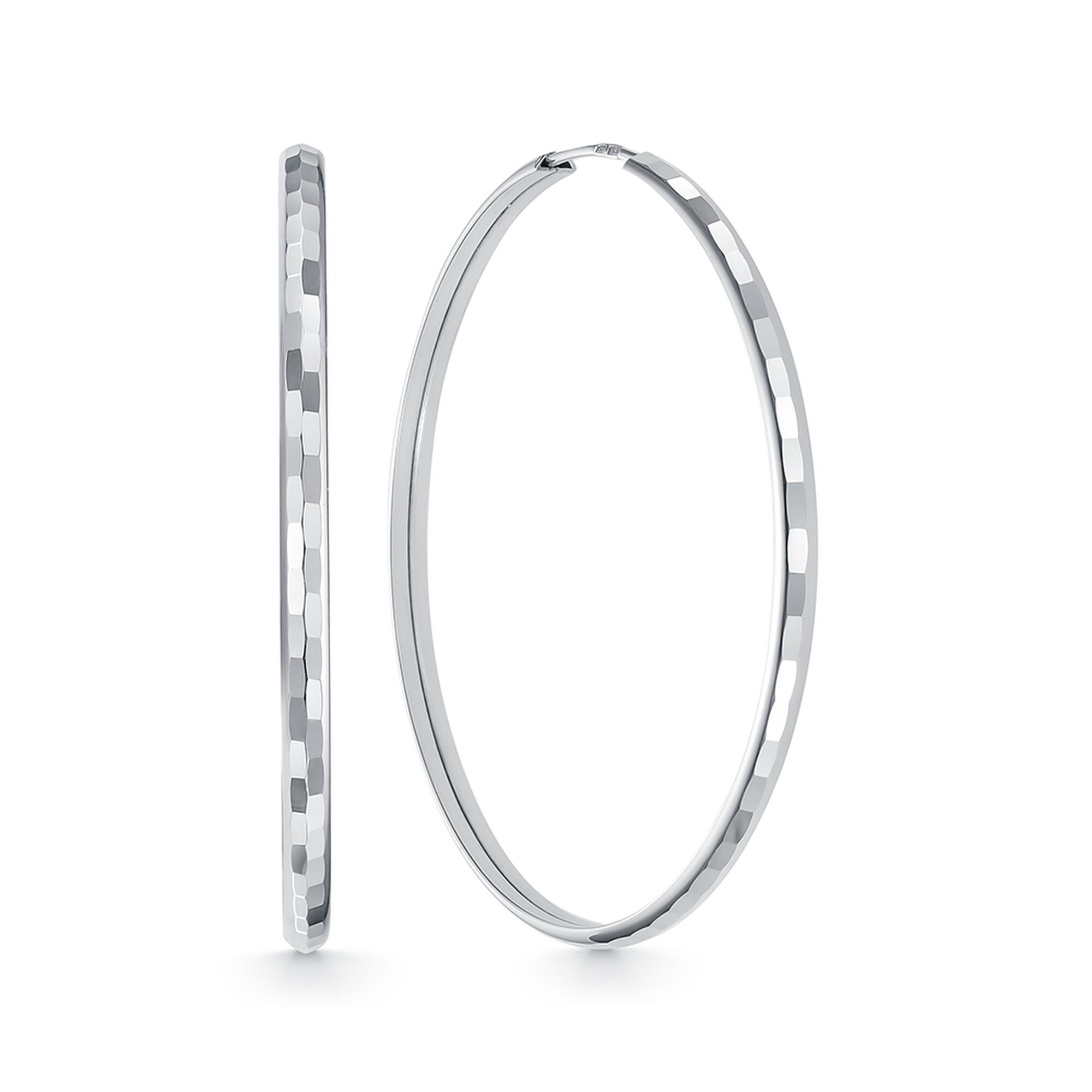 Серьги конго, серебро, 925 проба, родирование