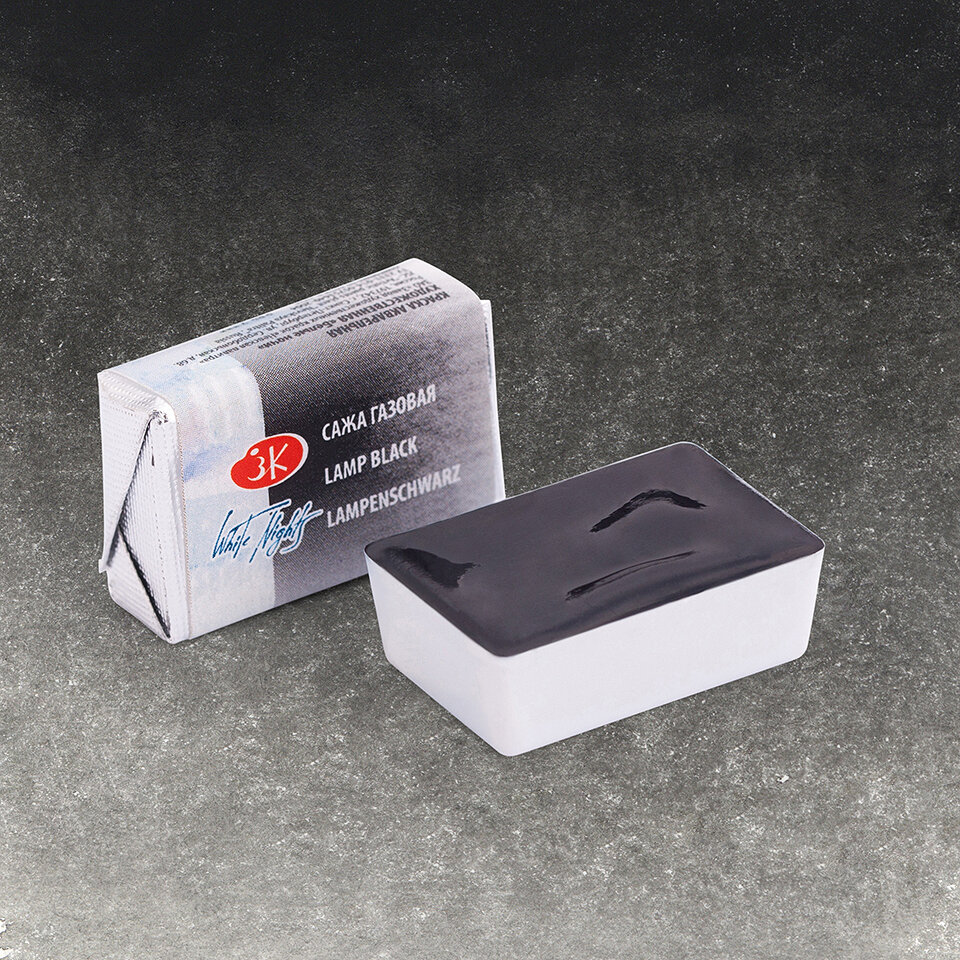 Акварель кювета 2,5мл белые ночи Сажа газовая