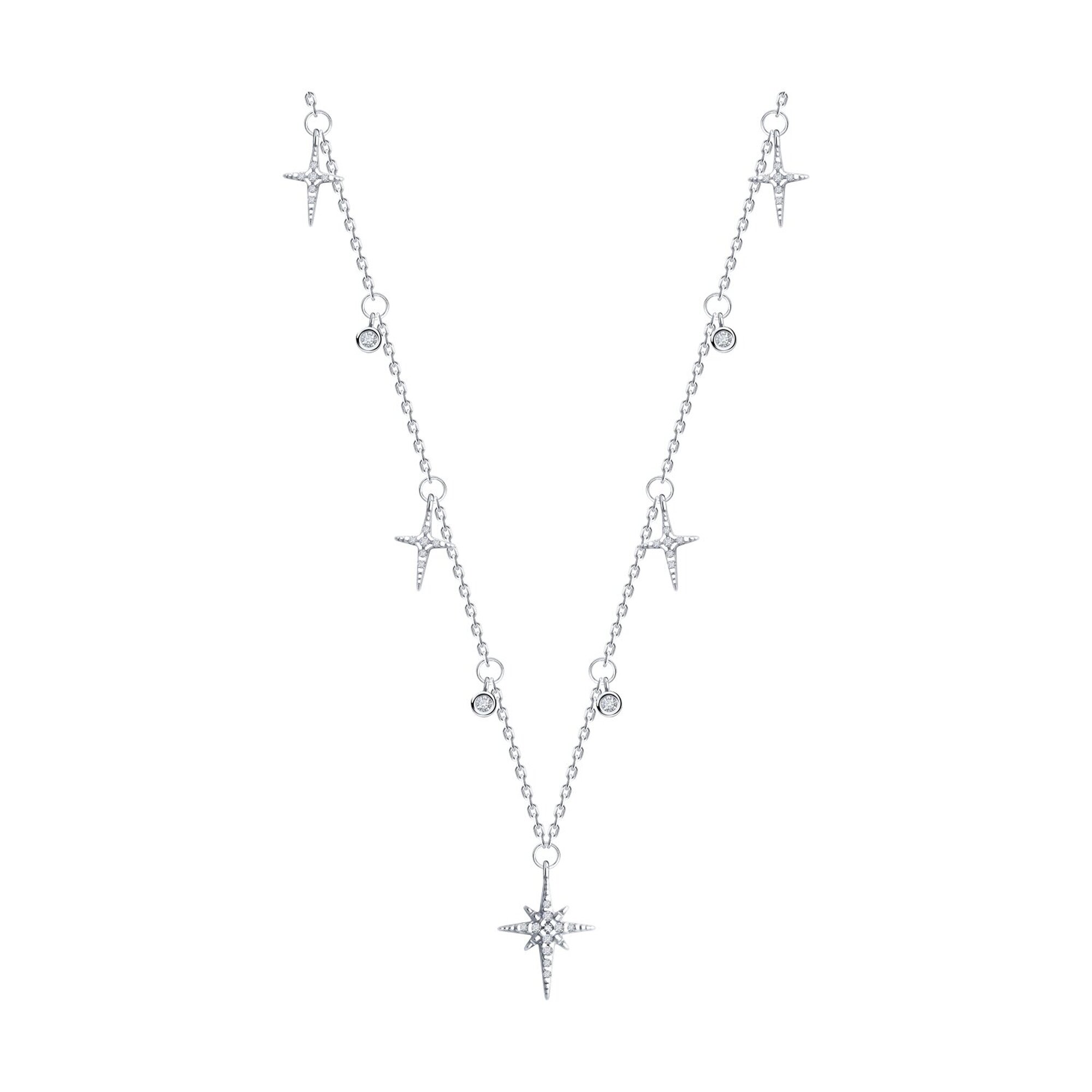 Колье, серебро, 925 проба, родирование, фианит