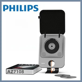PHILIPS AZ7108 Портативный CD-плеер с Bluetooth, Kак настольные, так и настенные