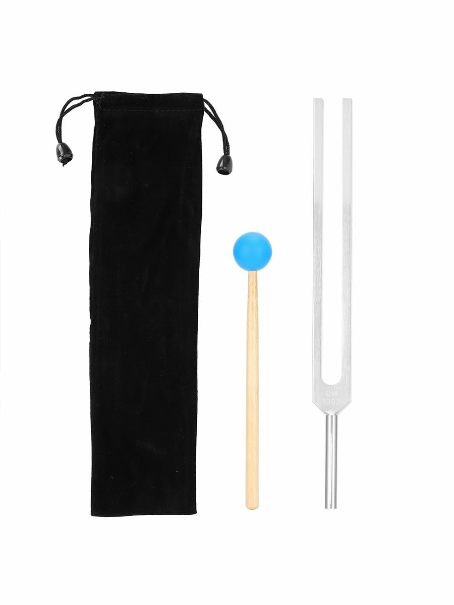 Набор алюминиевых камертонов, инструмент для звуковой терапии деревянным молотком OM136.1HZ для релаксации и медитации, прочная конструкция из алюминиевого сплава