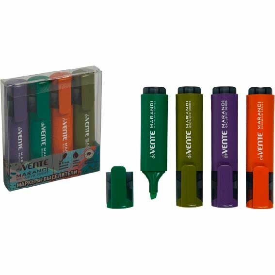 Текстмаркеры deVENTE "Marandi", 4 цвета, плоский корпус, скошенные, 1-5 мм (5045212)