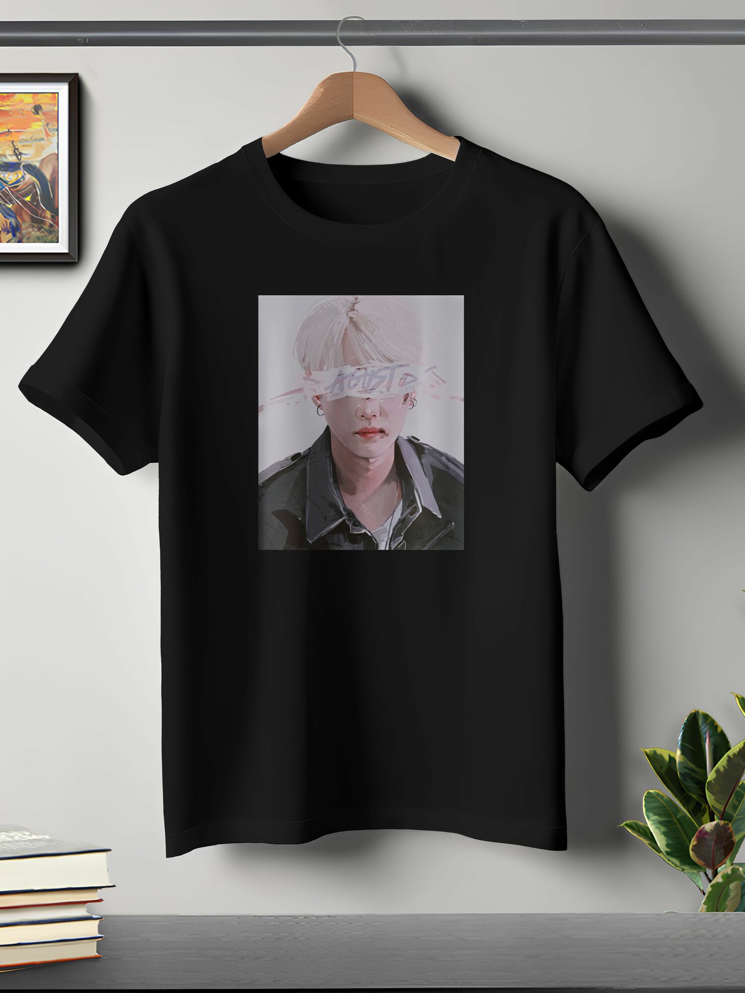 Футболка ONEQ унисекс 46-48 (M) размер с принтом BTS, черная