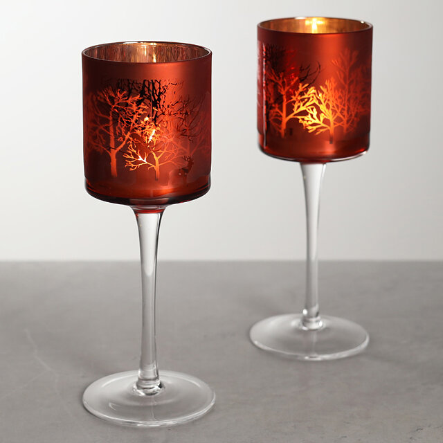 Декоративный подсвечник Адальюр 20 см красный, Edelman, 1103877