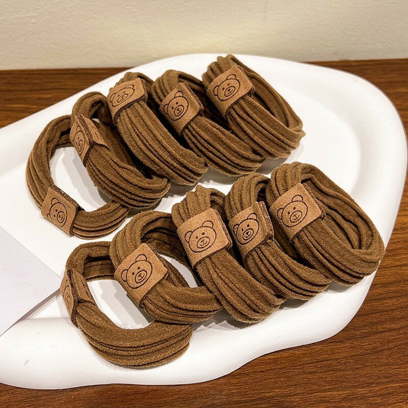 Веревка для волос "Медвежья", женская, высокоэластичная, прочная, темно-коричневая