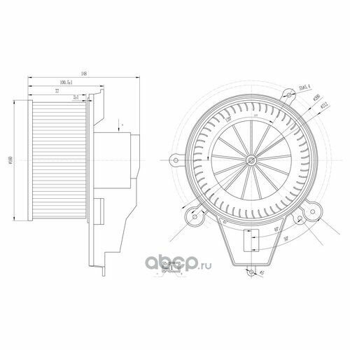 Мотор отопителя УАЗ Патриот (с 05.2012 по 08.2016 г. в) тип Sanden Fehu FFH1153
