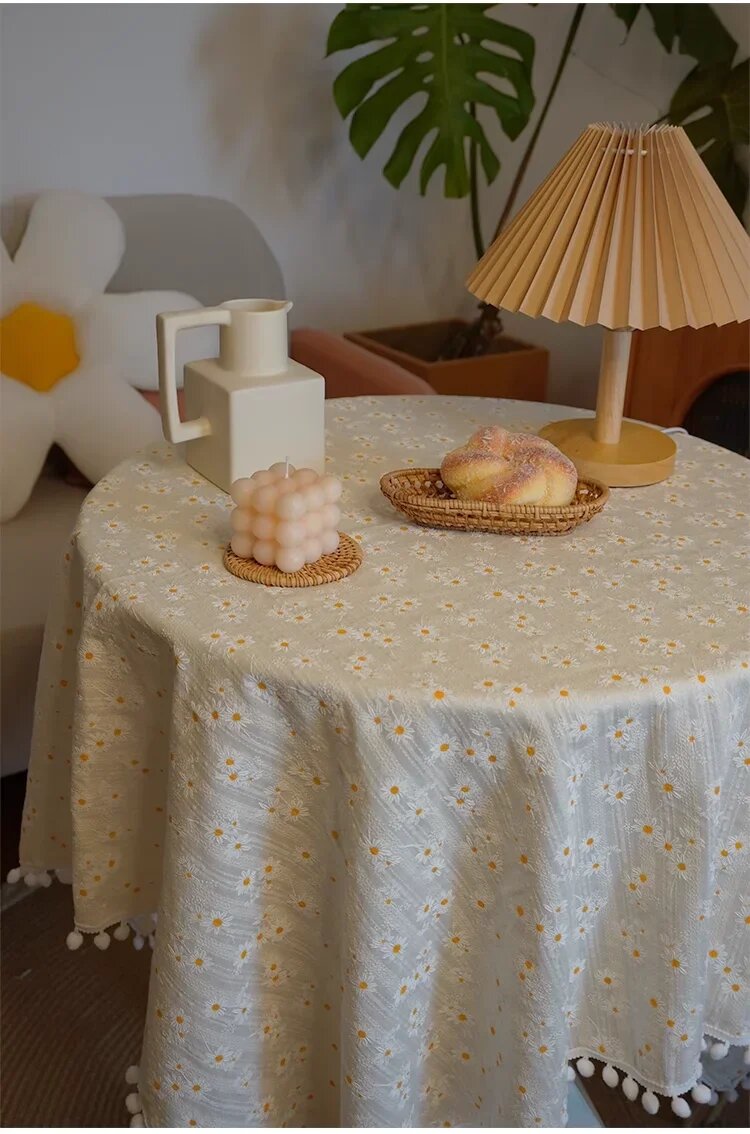 Скатерть на стол ромашки, хлопок 60x60 см, Style 6